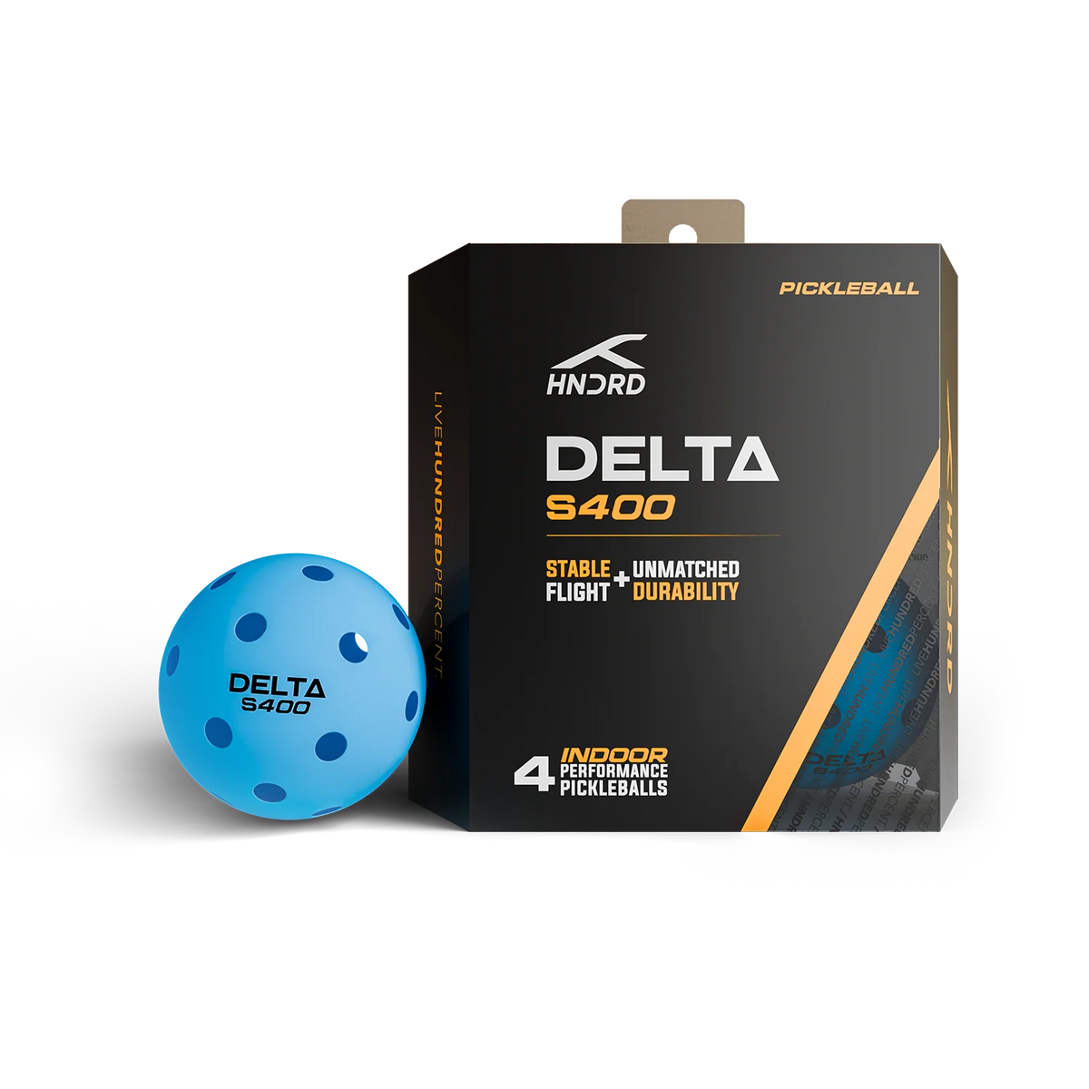 HNDRD Delta S400 Indoor Pickleball Balls (Pack of 4) – High Visibility